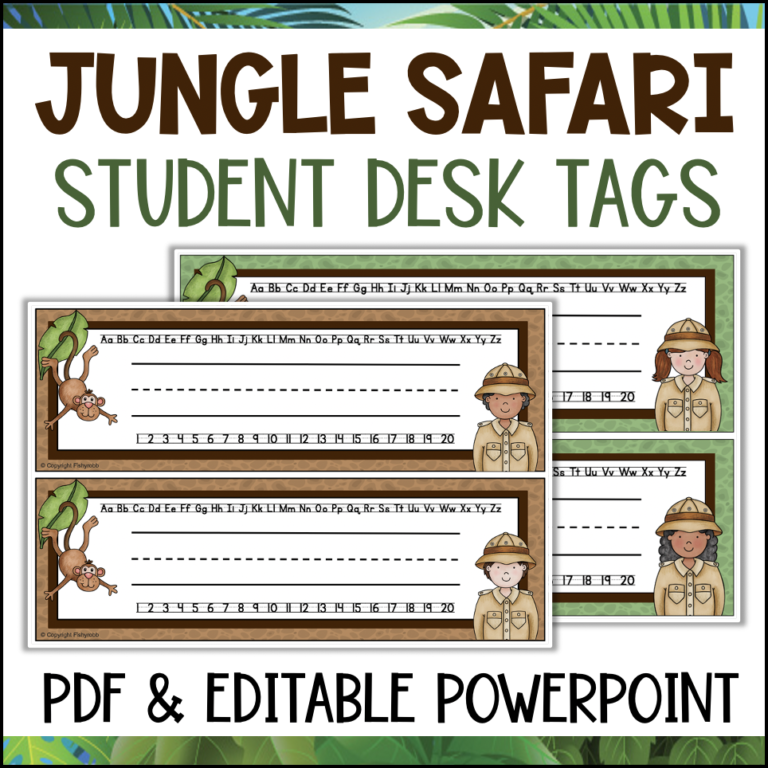 Jungle Safari Wild Animal Theme Desk Name Tags | Made By Teachers