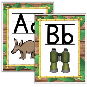 Alphabet Posters Jungle Safari Wild Animals Theme - Made By Teachers