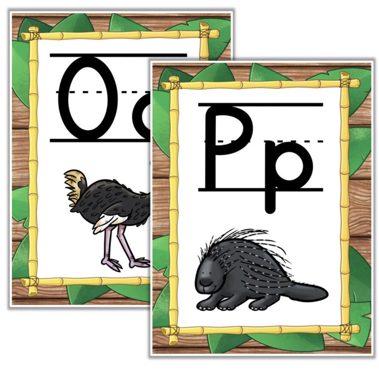Alphabet Posters Jungle Safari Wild Animals Theme | Made By Teachers