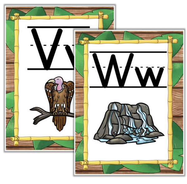 Alphabet Posters Jungle Safari Wild Animals Theme - Made By Teachers