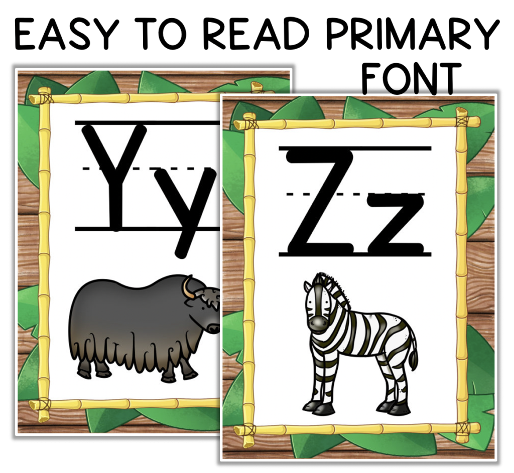 Alphabet Posters Jungle Safari Wild Animals Theme - Made By Teachers