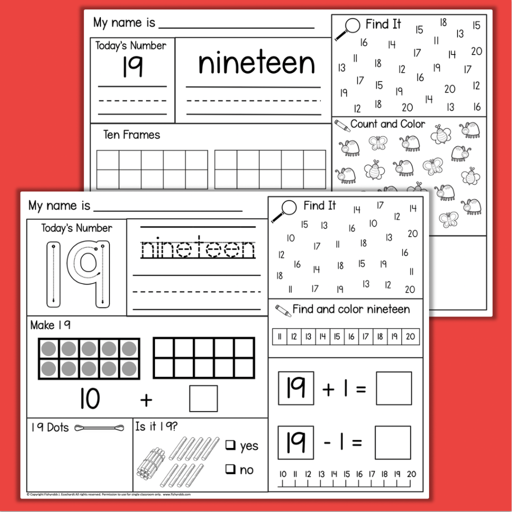 Kindergarten Number of the Day Worksheets 1 to 20 - Made By Teachers