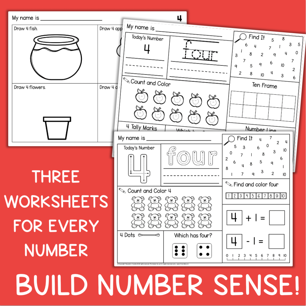 Kindergarten Number of the Day Worksheets 1 to 20 - Made By Teachers