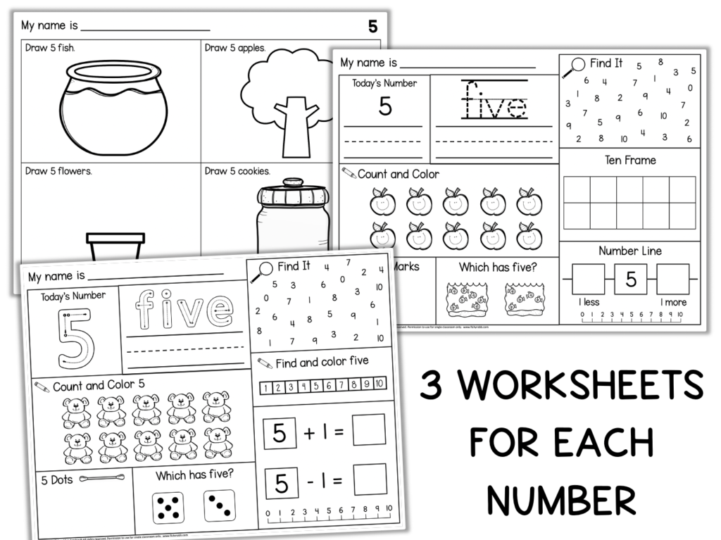 Kindergarten Number of the Day Worksheets 1 to 20 - Made By Teachers