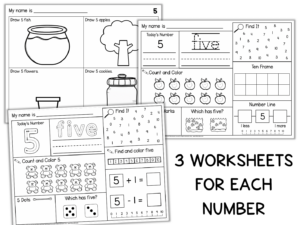 Kindergarten Number of the Day Worksheets 1 to 20 - Made By Teachers