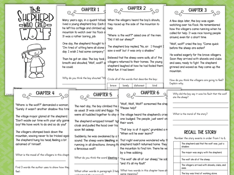 Aesops Fables THE BOY WHO CRIED WOLF Comprehension | Made By Teachers