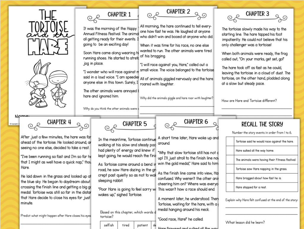 Aesops Fable The Tortoise & The Hare Comprehension | Made By Teachers