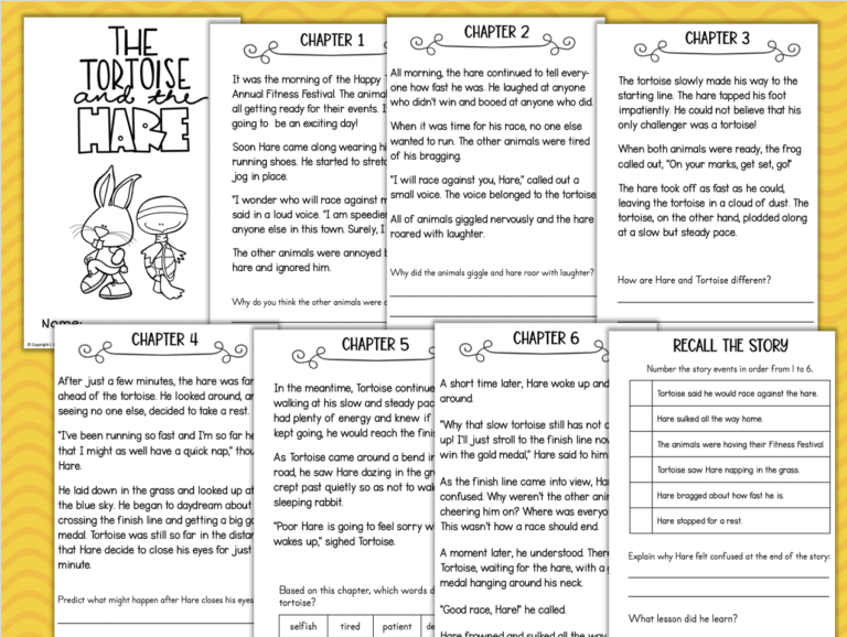 Aesops Fable The Tortoise & The Hare Comprehension | Made By Teachers