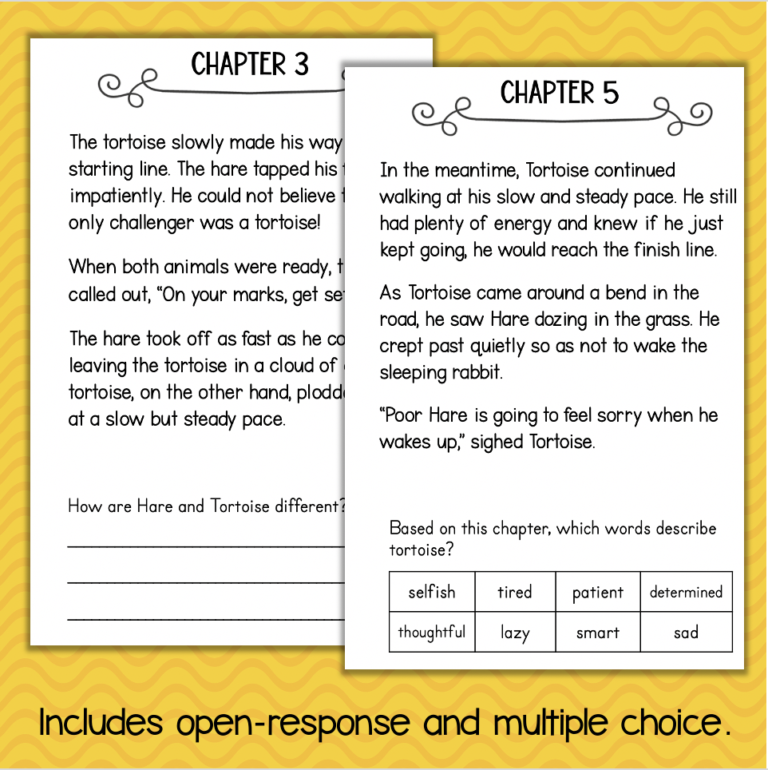 Aesops Fable The Tortoise & The Hare Comprehension - Made By Teachers