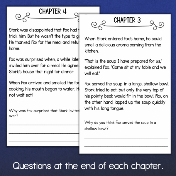 Aesops Fable THE FOX AND THE STORK Comprehension - Made By Teachers