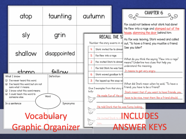Aesops Fable THE FOX AND THE STORK Comprehension - Made By Teachers