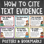 CITING TEXT EVIDENCE Posters Bookmarks - Made By Teachers