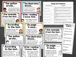 CITING TEXT EVIDENCE Posters Bookmarks | Made By Teachers