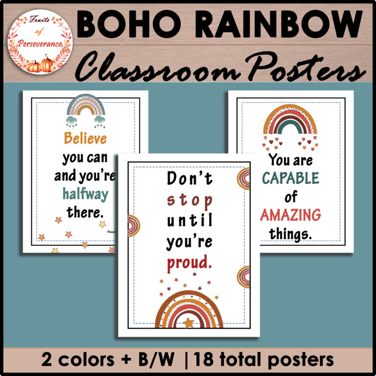Boho Rainbow Classroom Decor Bundle Back to School | Made By Teachers