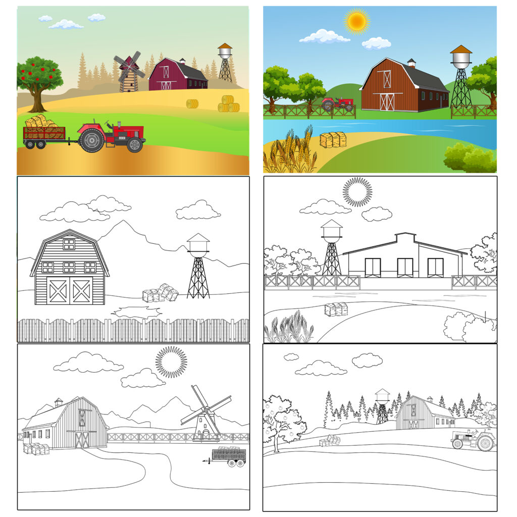 Farm Background Scenes Clipart | Made By Teachers