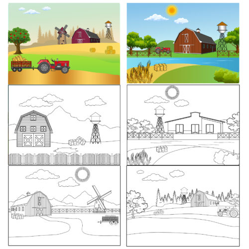 Farm Background Scenes Clipart | Made By Teachers