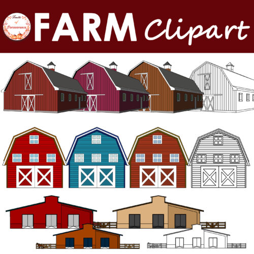 Farm Clipart Buildings and Vehicles - Made By Teachers