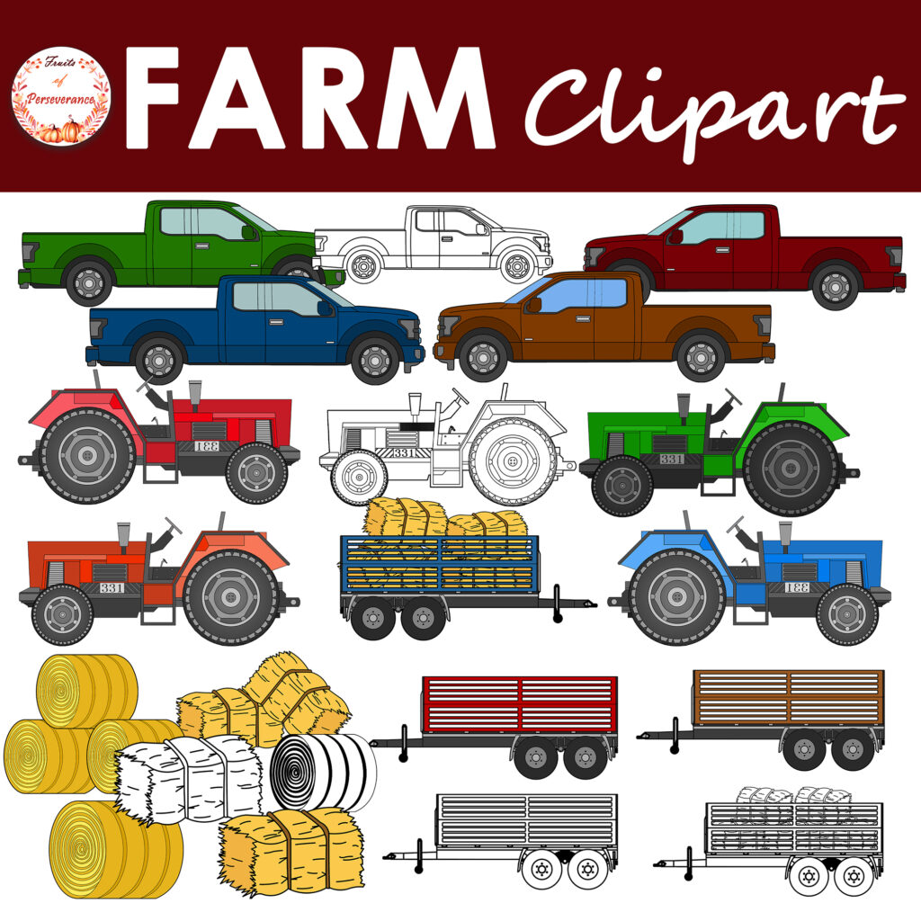Farm Clipart Buildings and Vehicles - Made By Teachers