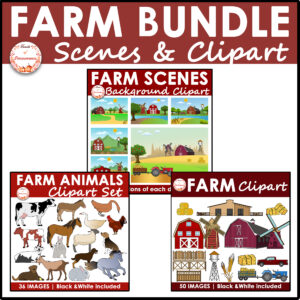 Farm Backgrounds and Clipart Bundle | Made By Teachers