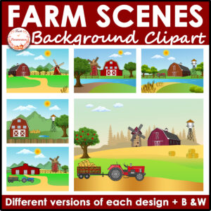 Farm Backgrounds and Clipart Bundle - Made By Teachers