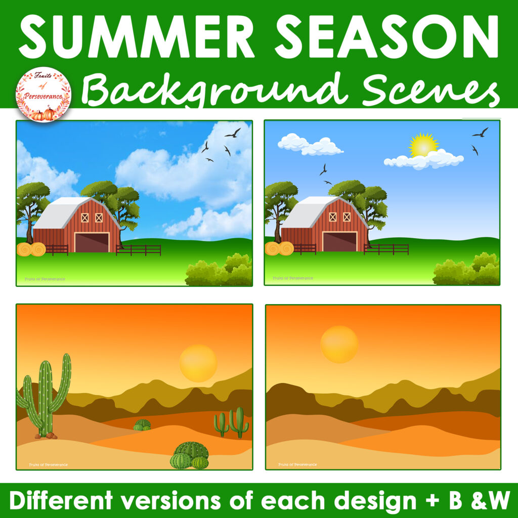 Summer Background Scenes Clipart | Made By Teachers