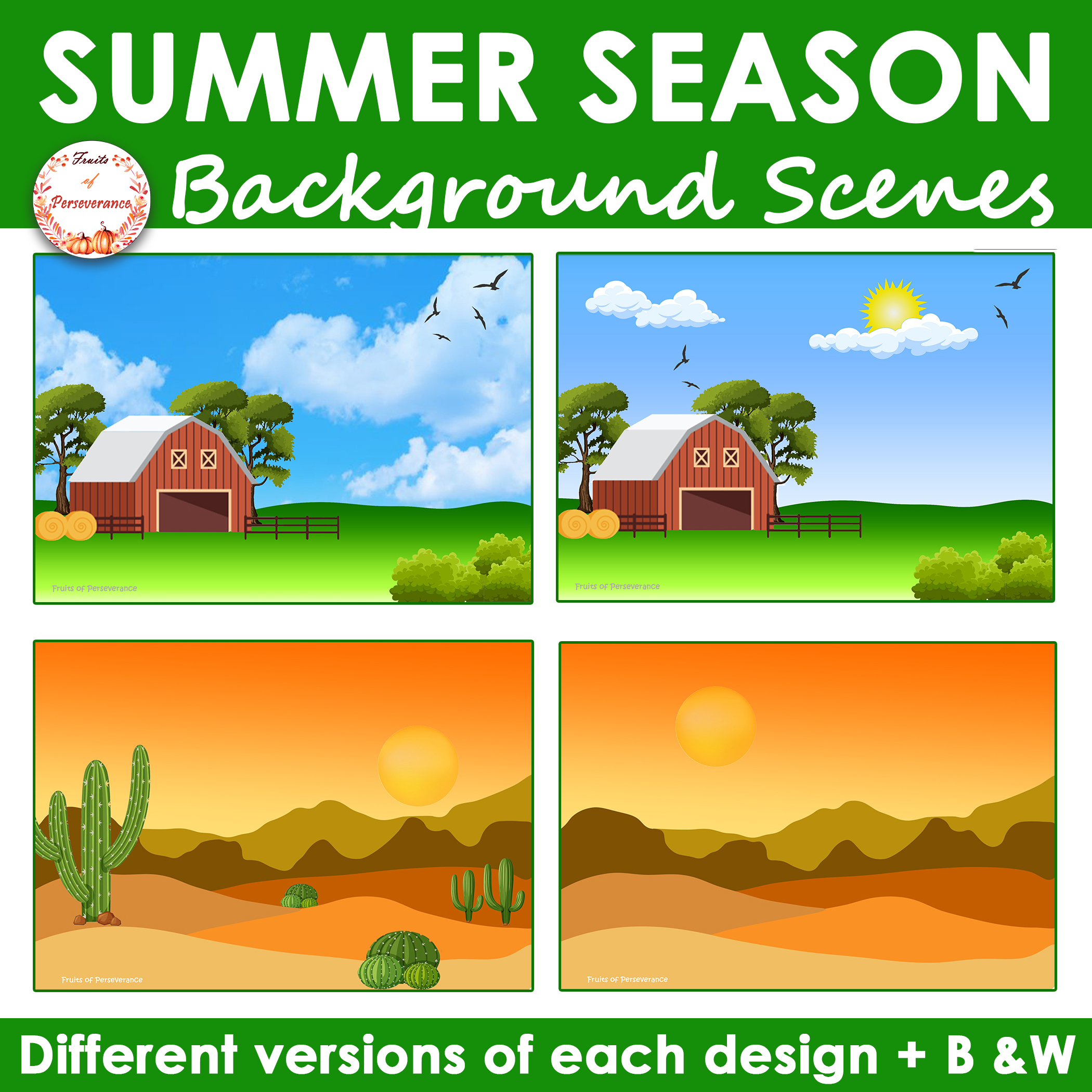 Summer Background Scenes Clipart | Made By Teachers