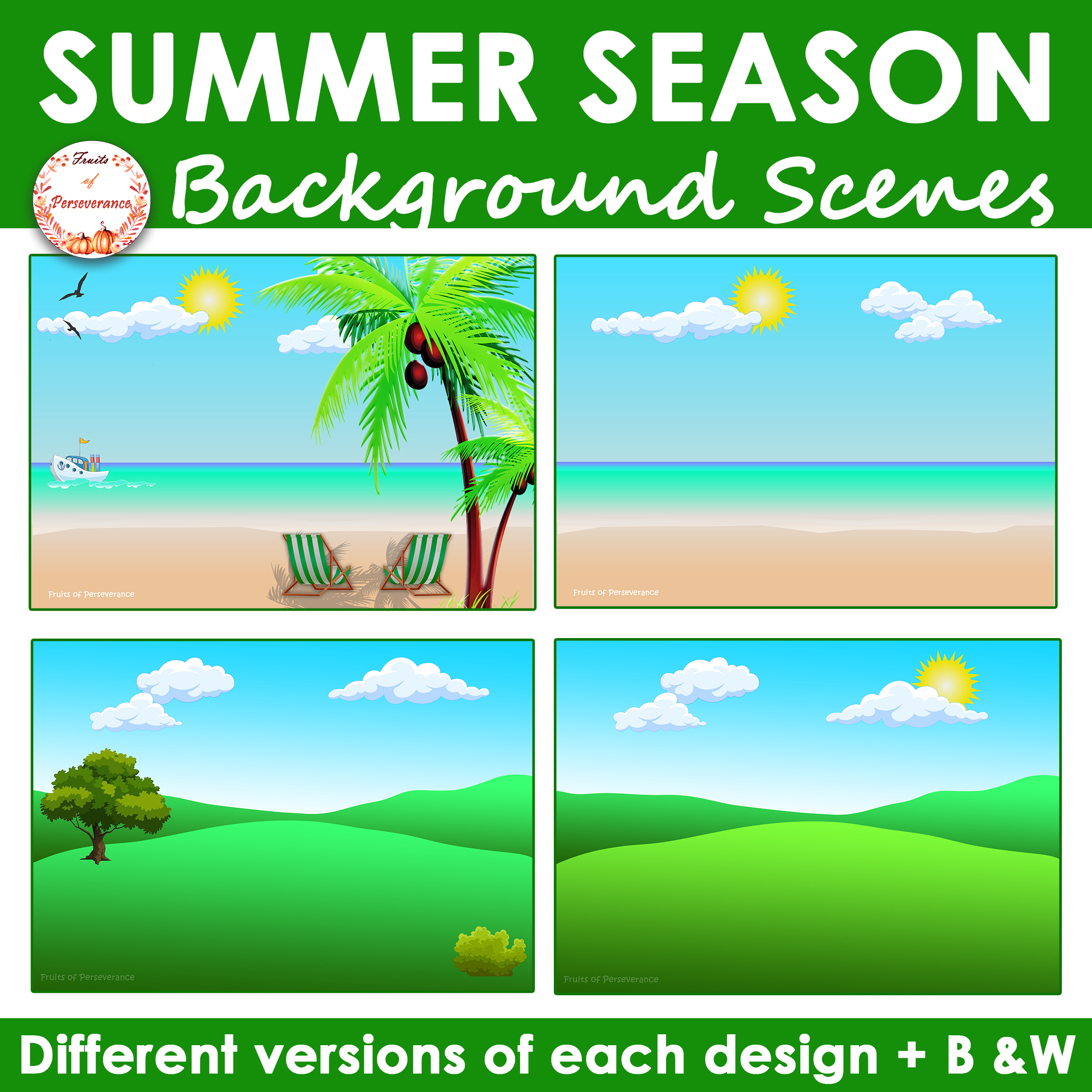 Summer Background Scenes Clipart - Made By Teachers