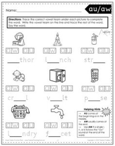Vowel Team Diphthong AW AU Word Work Activities | Made By Teachers