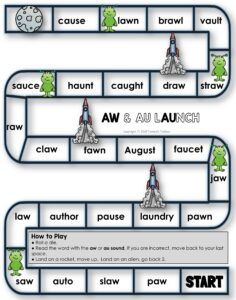 Vowel Team Diphthong AW AU Word Work Activities - Made By Teachers