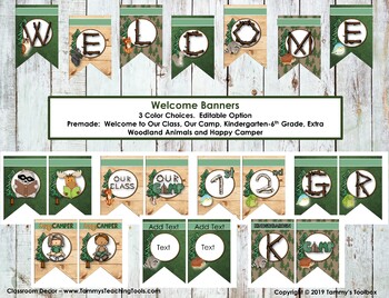 Camping Theme Editable Classroom Decor - Made By Teachers