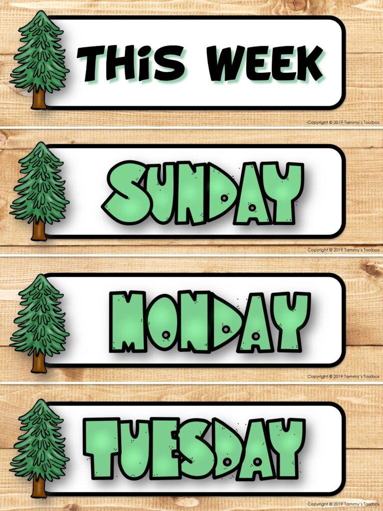 Classroom Decor Calendar in Camping Theme - Made By Teachers