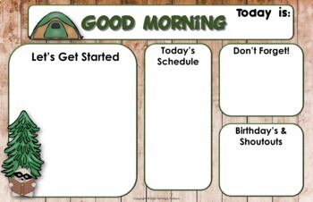 Digital Morning Work Assignment Slides Camping - Made By Teachers