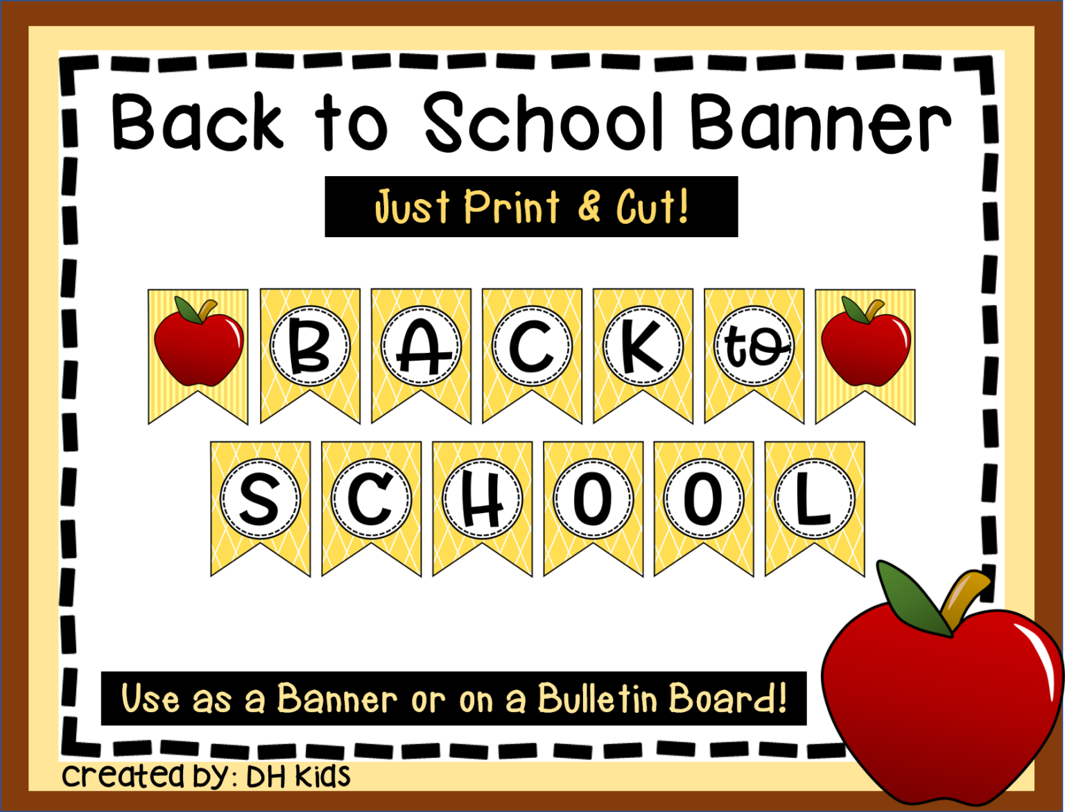 Back to School Banner - Fall Bulletin Board Apple | Made By Teachers