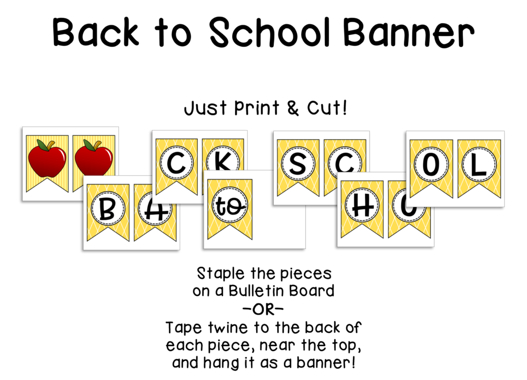 Back to School Banner - Fall Bulletin Board Apple | Made By Teachers
