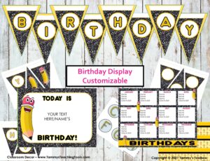 Classroom Decor Set in Pencil Theme - Made By Teachers