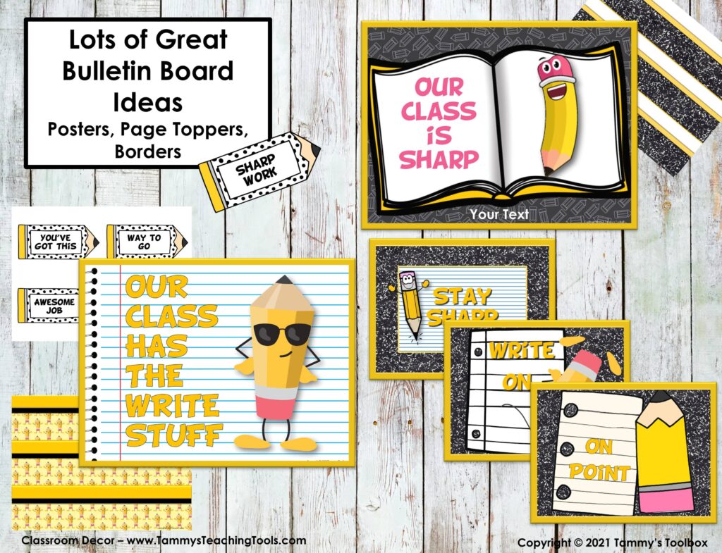 Classroom Decor Set in Pencil Theme - Made By Teachers