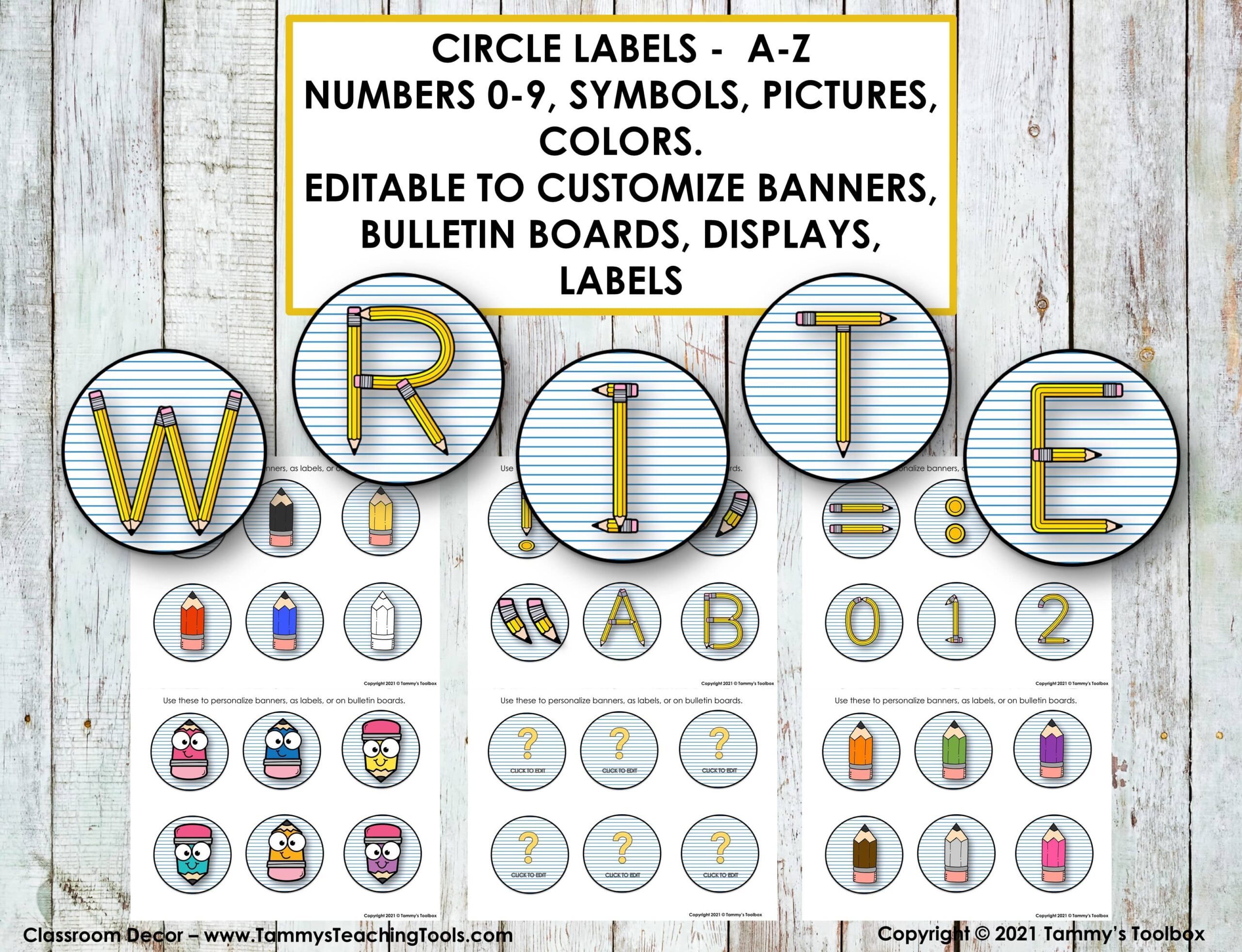 Classroom Decor Set in Pencil Theme - Made By Teachers