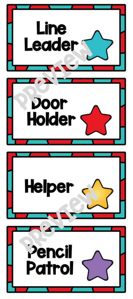 Classroom Helper Job Cards Circus - Made By Teachers