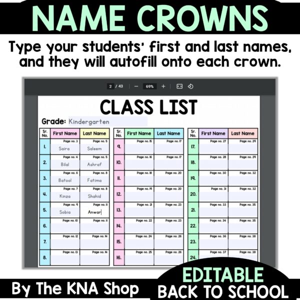 Name Crowns Welcome Back to School | Made By Teachers