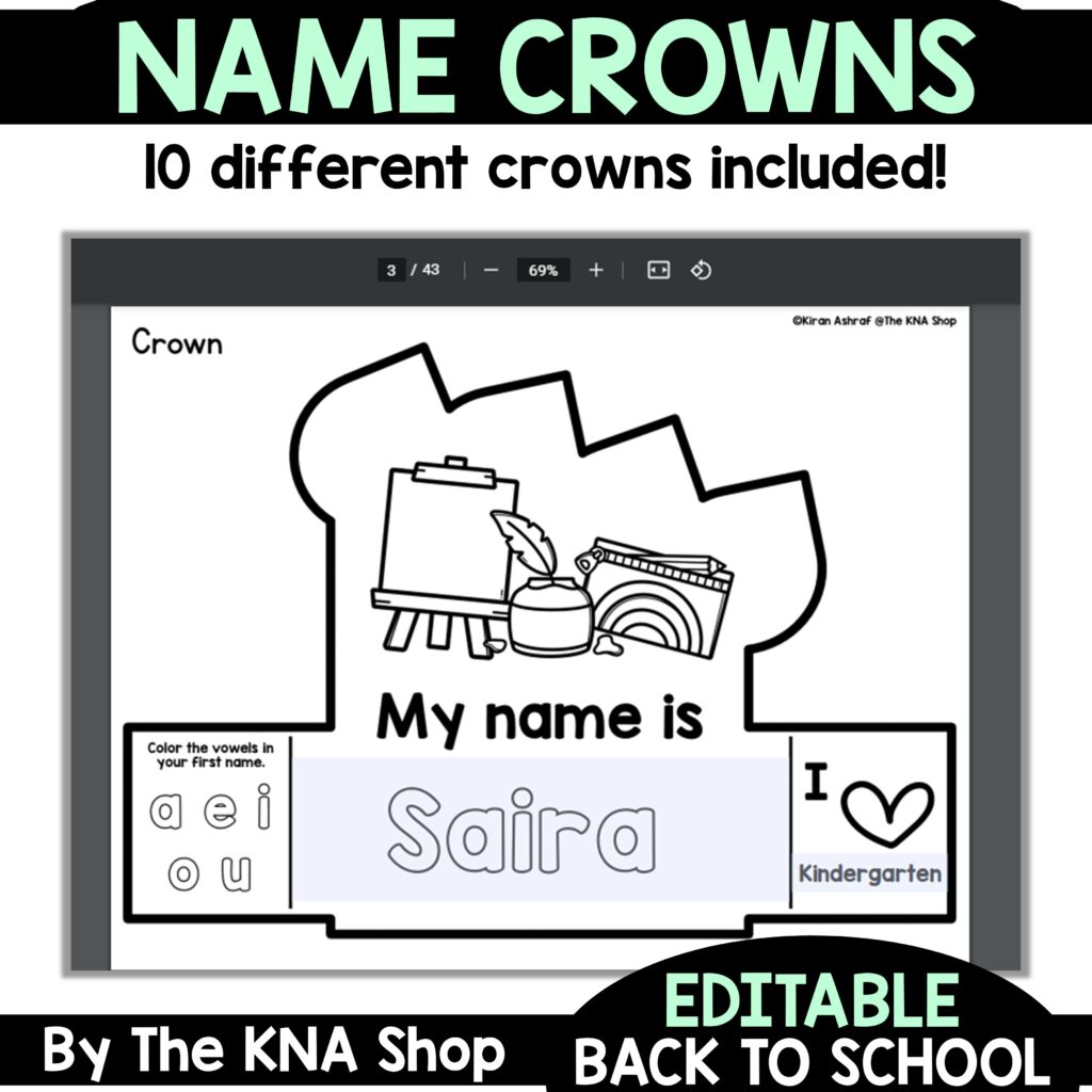 Name Crowns Welcome Back to School | Made By Teachers
