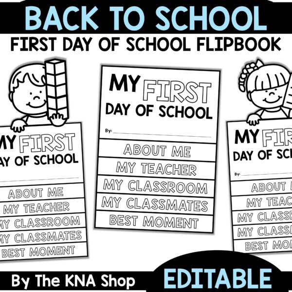 First Day of School Activities Flipbook Editable - Made By Teachers