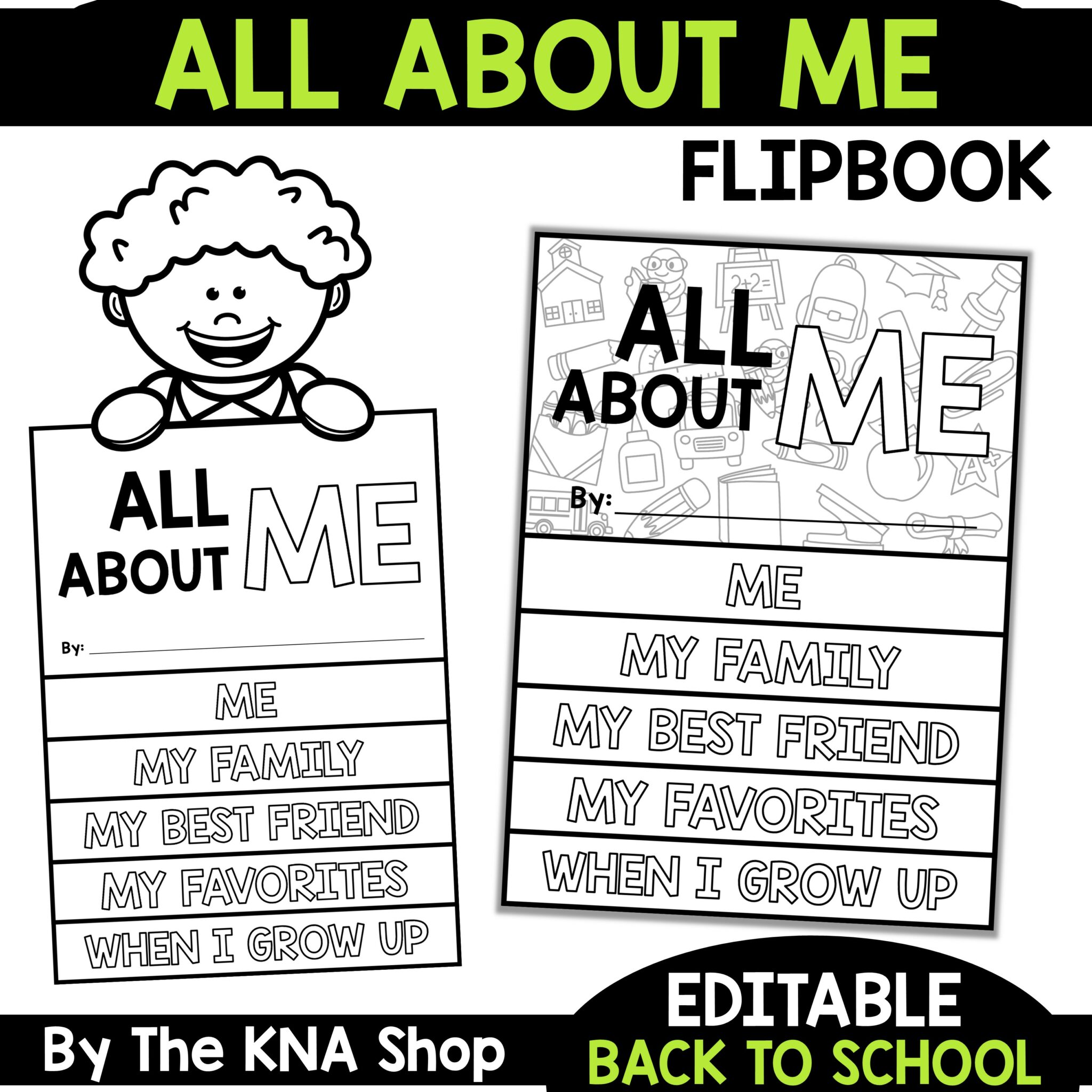 All About Me Flipbook Editable Back to School | Made By Teachers