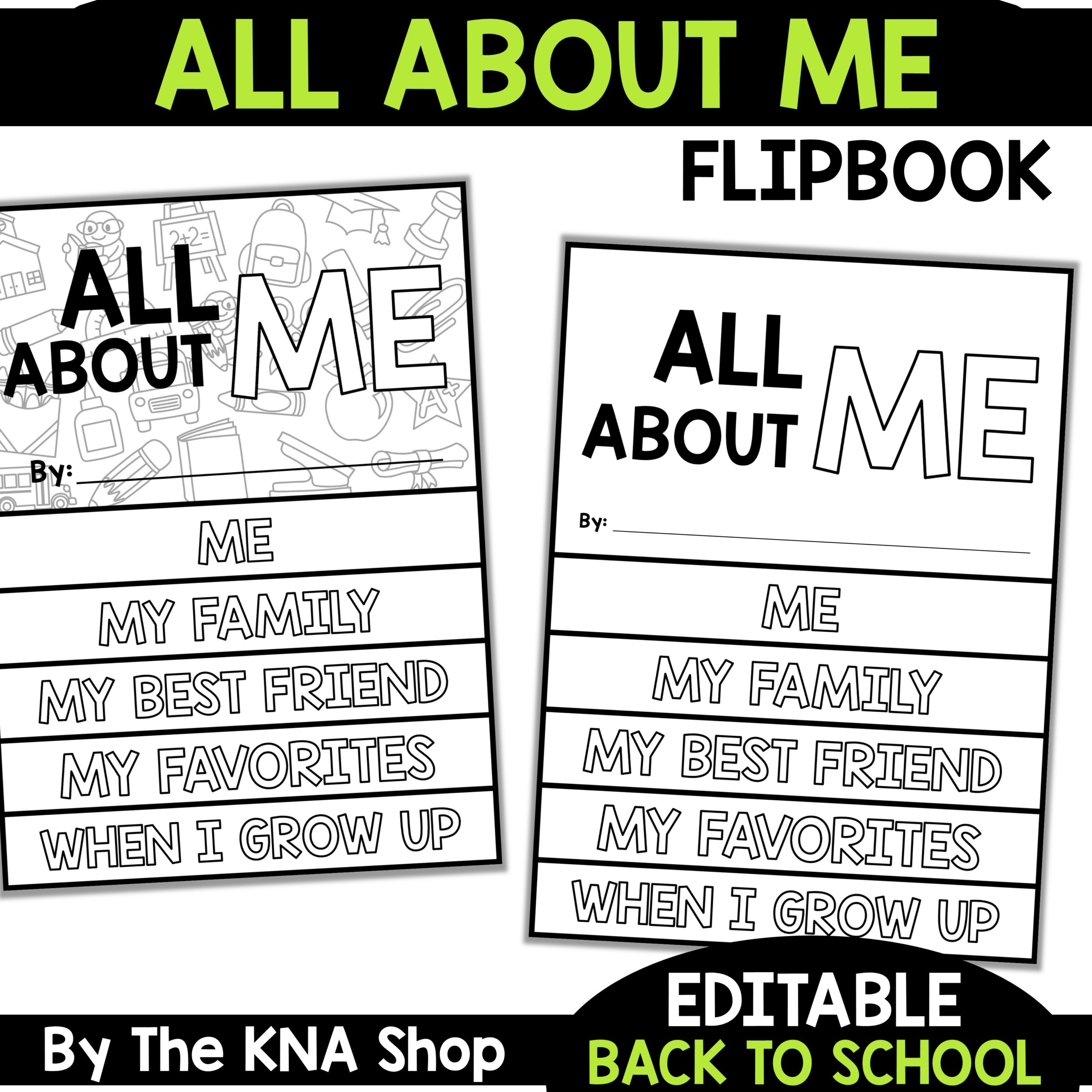 All About Me Flipbook Editable Back to School | Made By Teachers