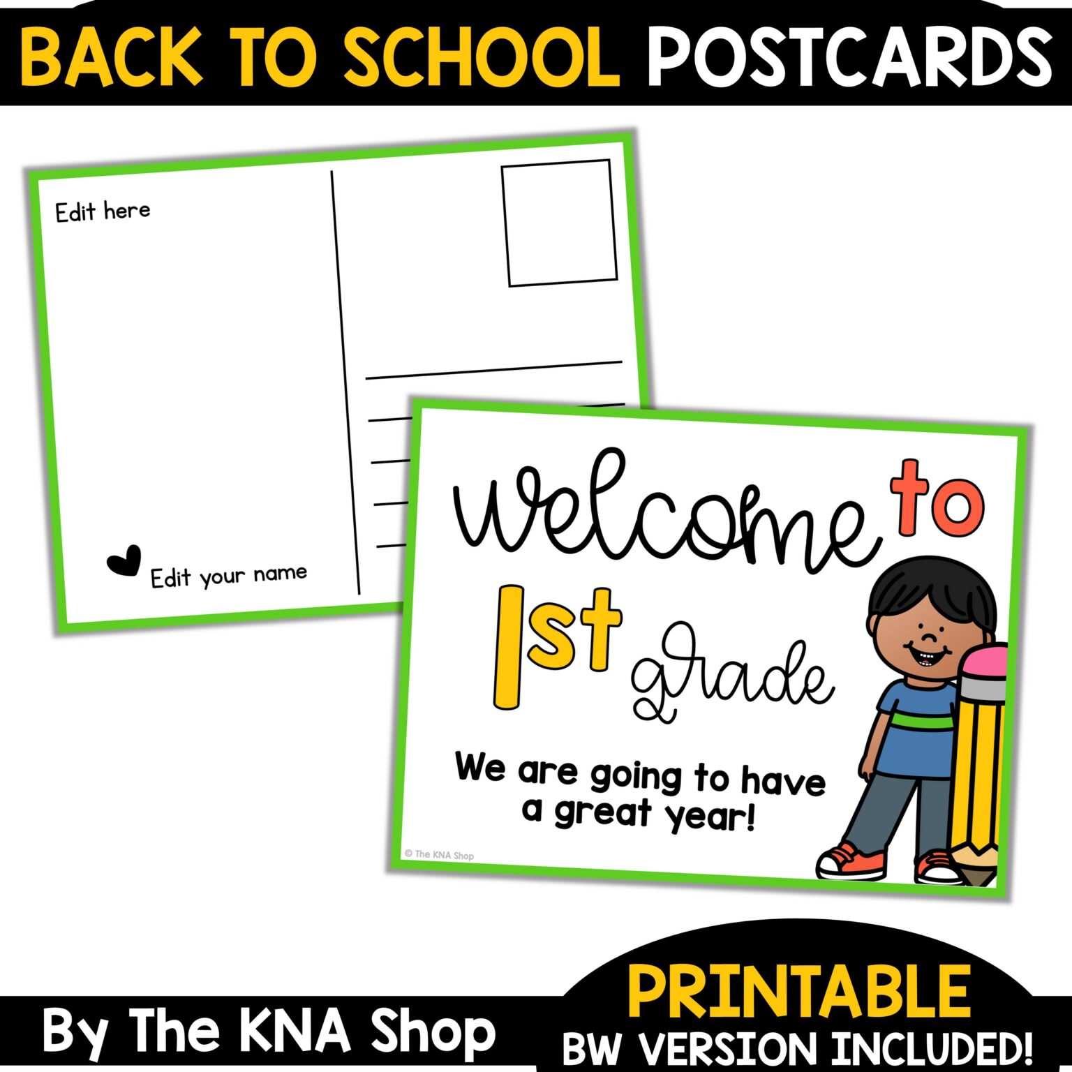 Welcome Back to School Postcards Editable | Made By Teachers
