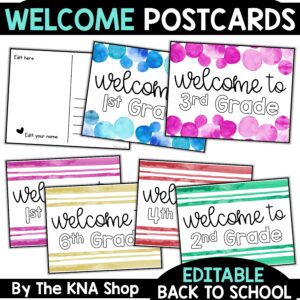 Welcome Back to School Postcards Editable | Made By Teachers
