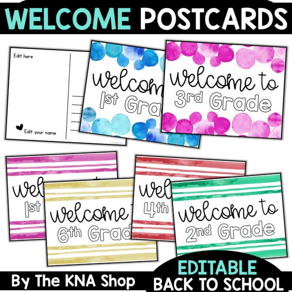Welcome Back to School Postcards Editable | Made By Teachers