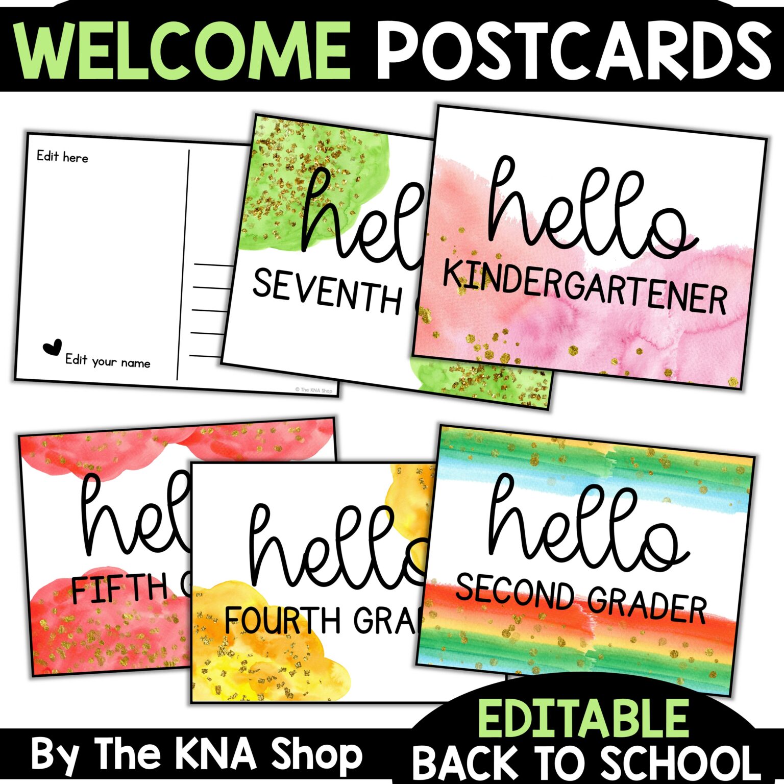 Welcome Back to School Postcards Editable - Made By Teachers