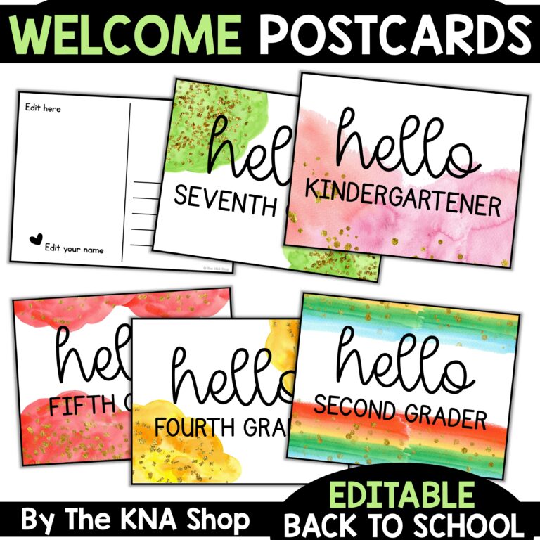 Welcome Back to School Postcards Editable | Made By Teachers