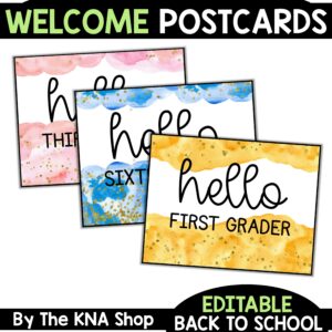 Welcome Back to School Postcards Editable - Made By Teachers