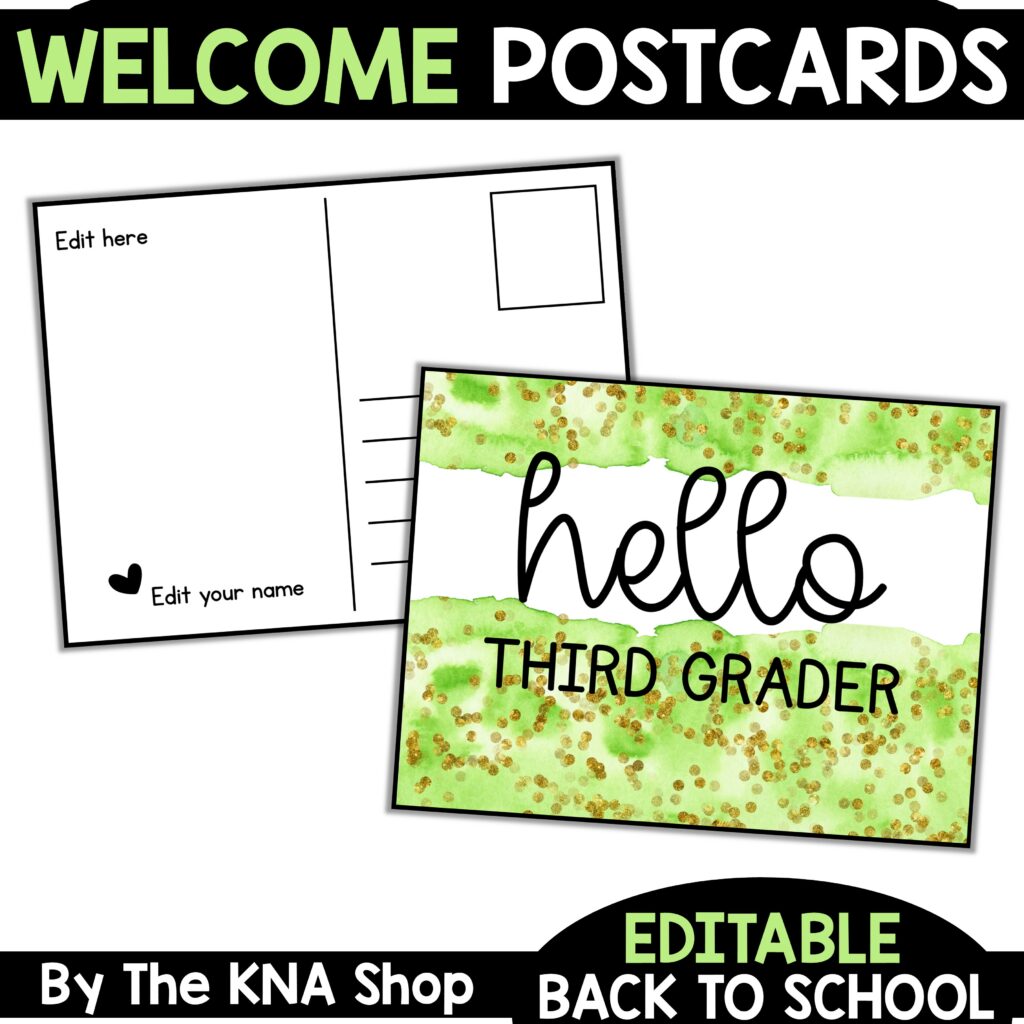 Welcome Back to School Postcards Editable - Made By Teachers